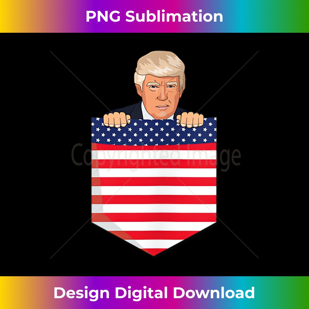 Donald Trump in American Flag Chest Pocket Men Women Gift Ta | Inspire ...