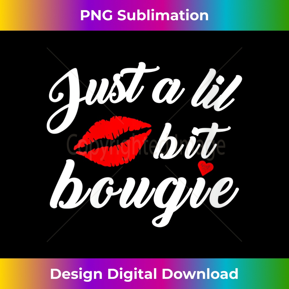 Womens Just a Lil Bit Bougie Red Lips Kiss Meme Saying V-Nec | Inspire ...