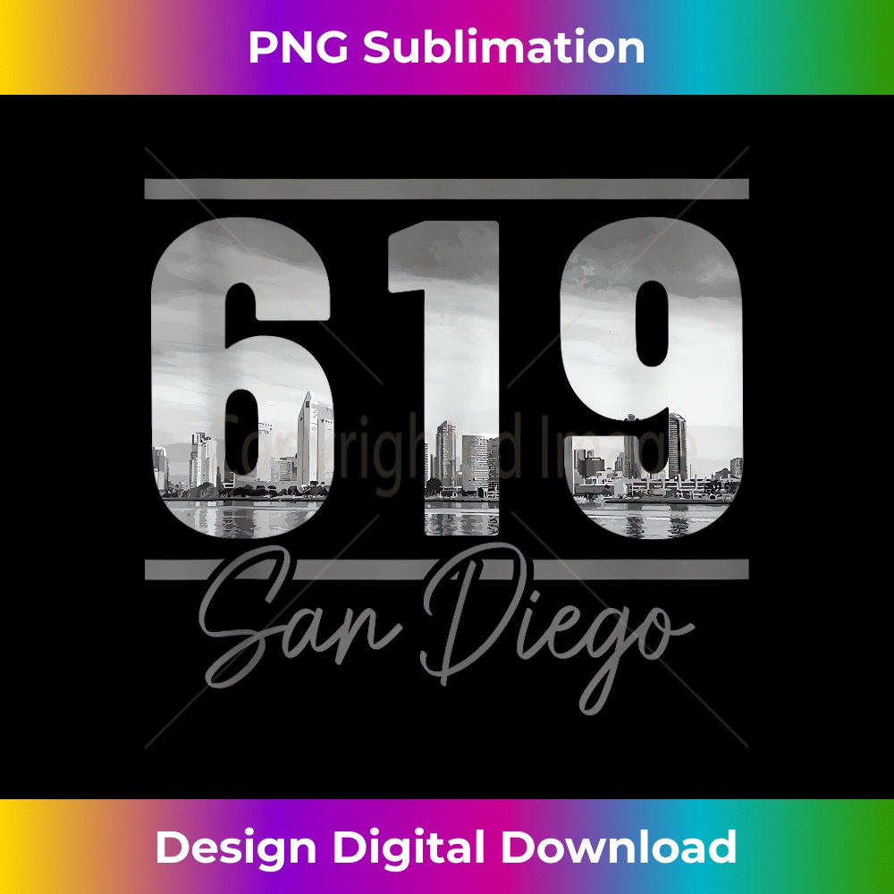 San Diego 619 Area Code Vintage Skyline California Tank Top | Inspire ...