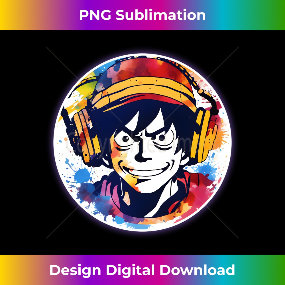 Luffy Gear Watercolor with Headphone - Edgy Sublimation Digi - Inspire ...