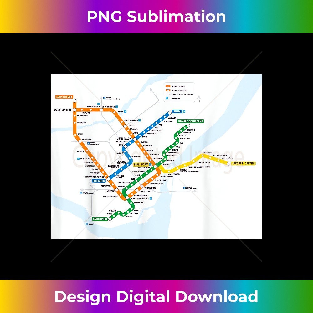 Montreal subway map - Canada - Sublimation-Optimized PNG Fil - Inspire ...