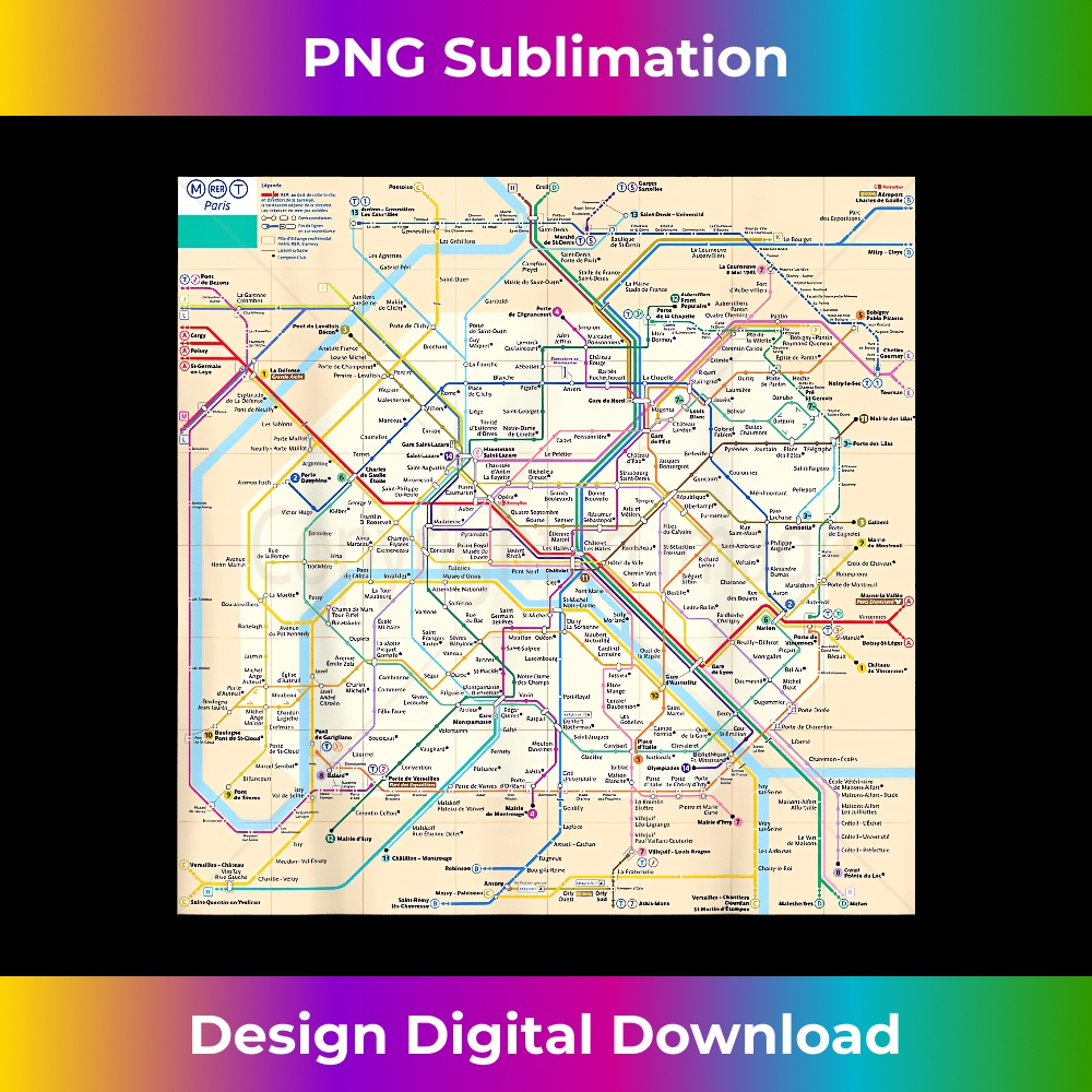 Paris subway map - France - - Bespoke Sublimation Digital Fi | Inspire Uplift