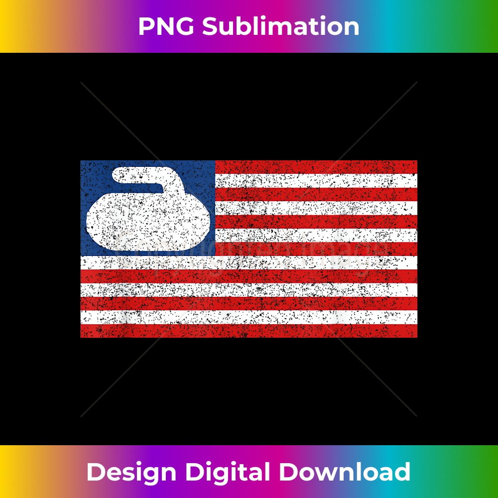USA Flag Curling Stone T- Vintage - Urban Sublimation PNG De | Inspire ...