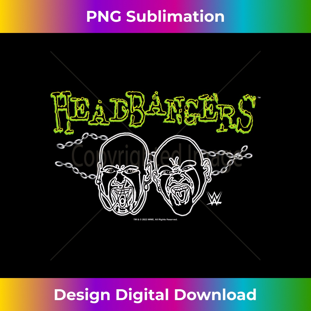 WWE Headbangers Neon Face Outlines Vintage Logo Long Sleeve | Inspire ...