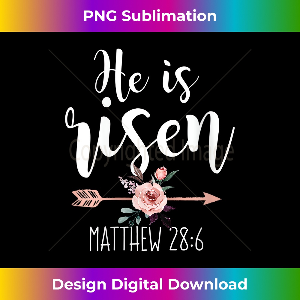 Womens He is Risen Floral Arrow Easter Christian Women Teen | Inspire Uplift