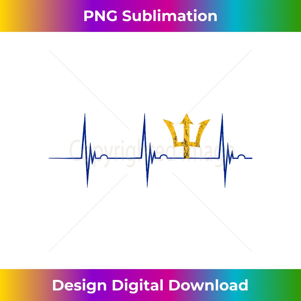 Barbados Heartbeat EKG Pulse Barbadian Crest Bajan Sign - Ur | Inspire Uplift
