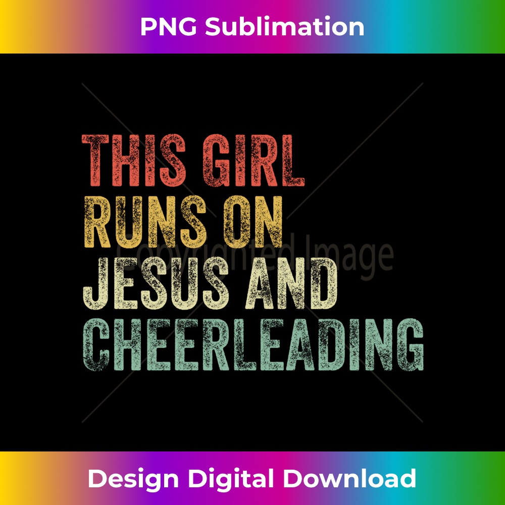 This Girl Runs On Jesus And Cheerleading Christian Vintage L - Inspire ...