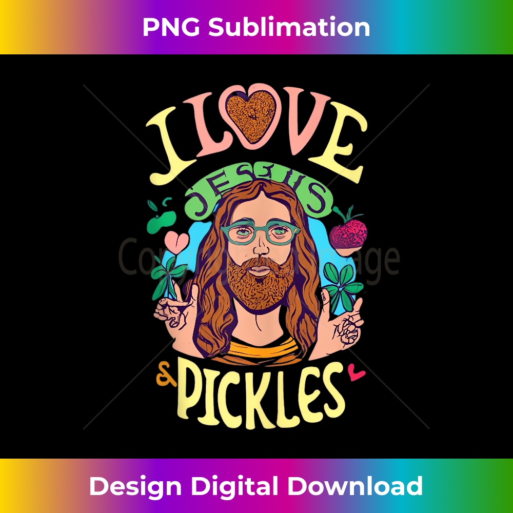 Retro Hippie Groovy I Love Pickles & Jesus Pickle Vegetarian | Inspire ...