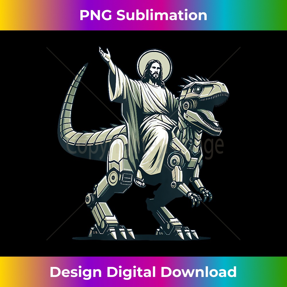 Jesus Riding Robot T-Rex Dinosaur Meme Sci-Fi Believers Tank - Inspire ...