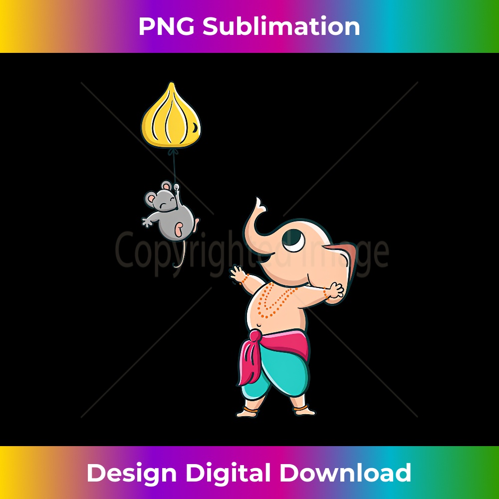 Womens Swag Swami Cute Hindu God Ganesh with Flying Modak V- | Inspire Uplift