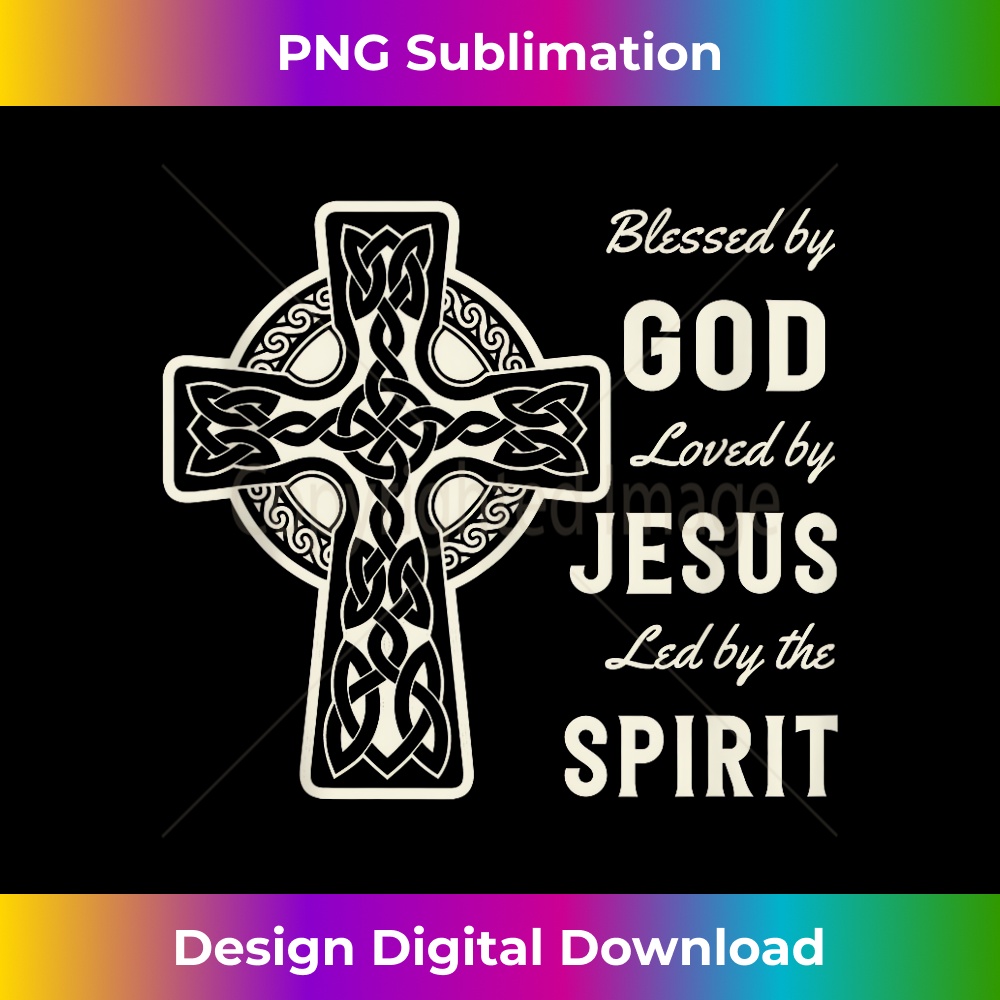 Blessed by God Loved by Jesus Irish Cross Christian Tank T - | Inspire ...
