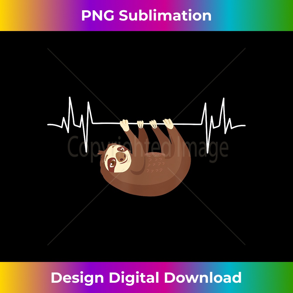 Sloth Heartbeat Hanging on EKG Line Clothing Gift Sloth - Bo | Inspire ...