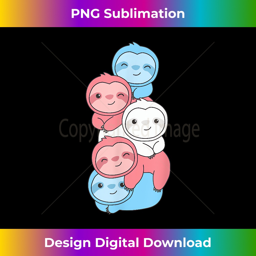 Transgender Flag Pile Pride LGBTQ sloths cute trans sloth - | Inspire ...