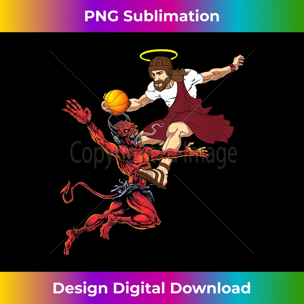 Jesus Crossing Up The Devil Basketball Player Dunking Sport | Inspire Uplift