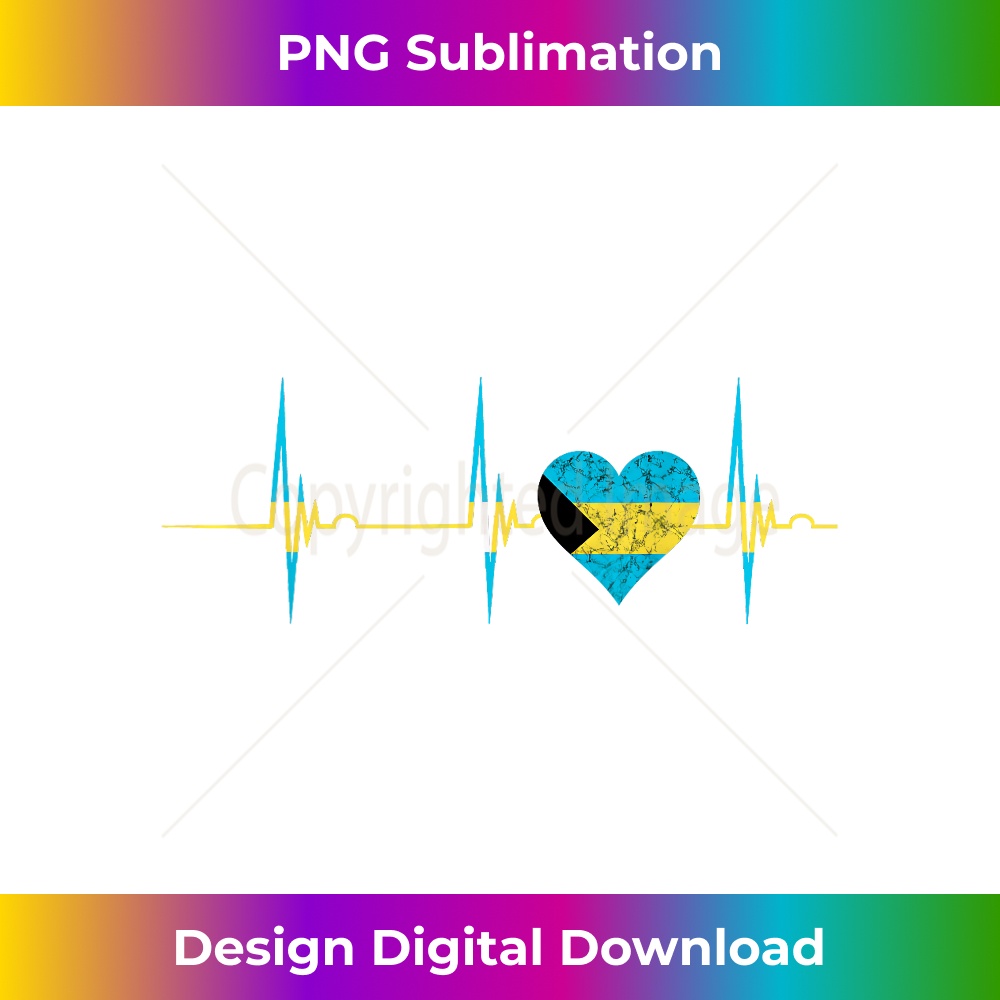 Bahamas Heart Bahamian Heartbeat EKG Pulse Hawaii Island - V | Inspire Uplift