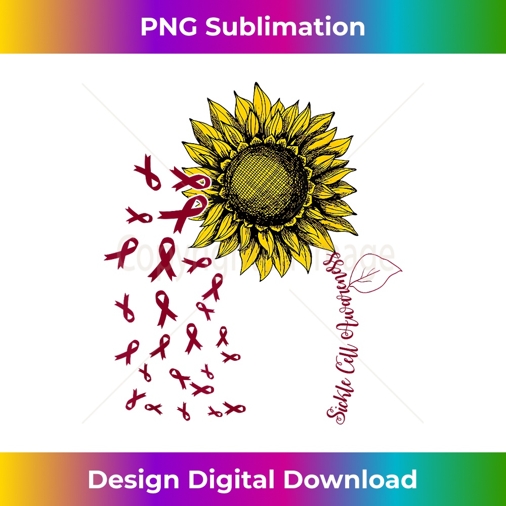 Sickle Cell Awareness Sunflower Burgundy Ribbon Anaemia - Cr | Inspire ...