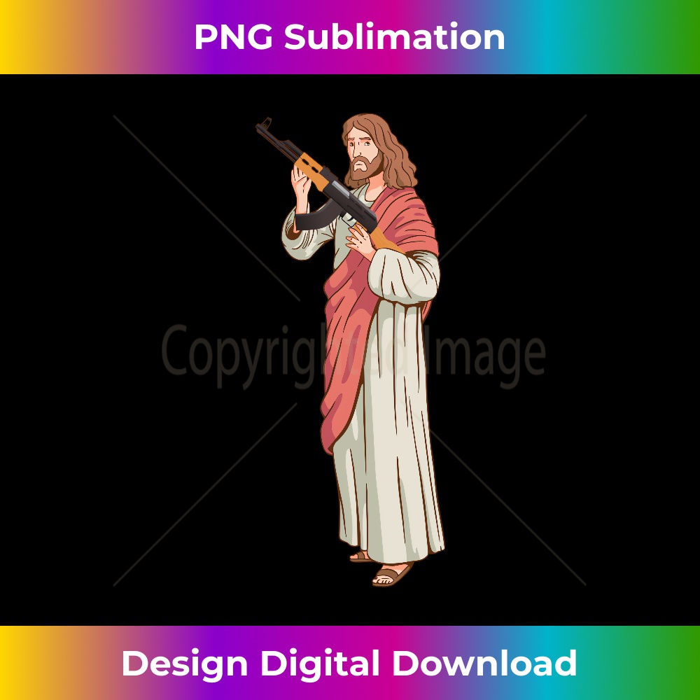 Jesus with Ak47 assault rifle. Long Sl - Contemporary PNG Su | Inspire ...
