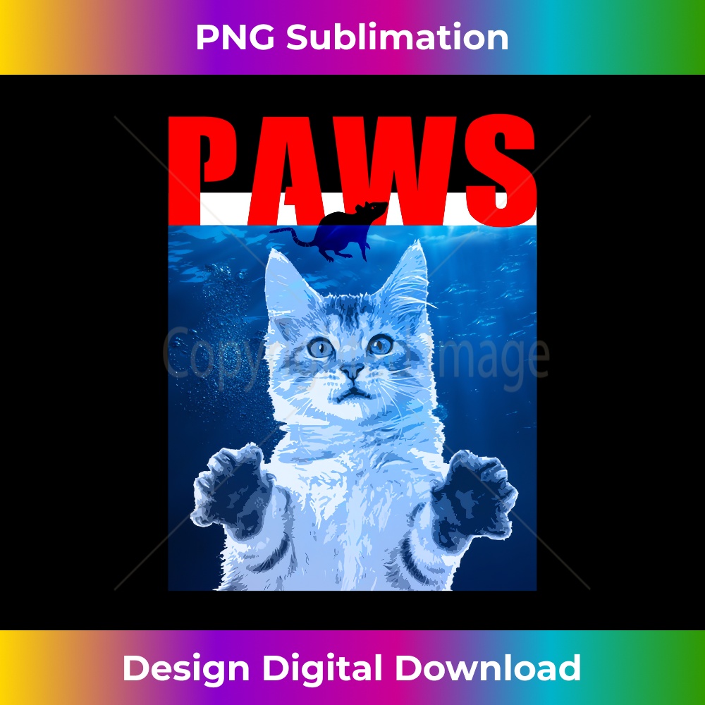 PAWS Funny Cat . Parody For Shark And Cat Lovers Long Sleeve | Inspire ...