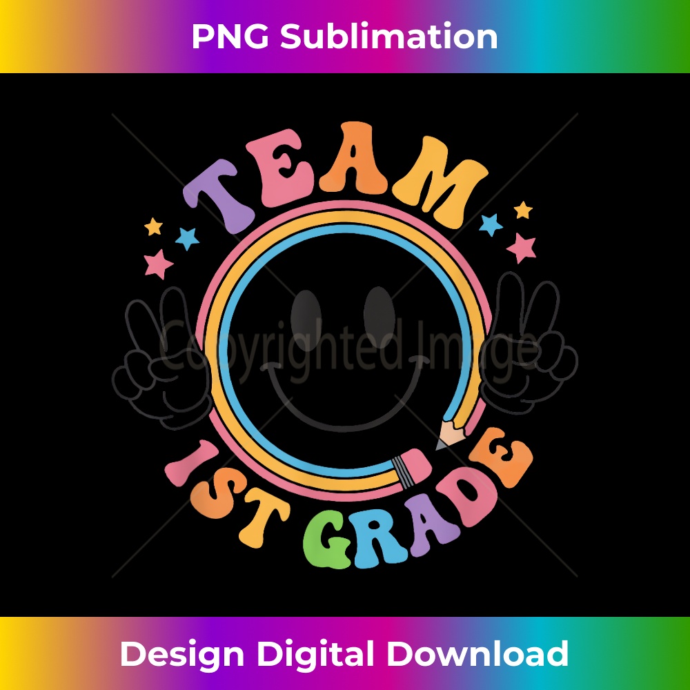 Team 1st Grade Smile Face Groovy Student Back To School - Ch | Inspire ...