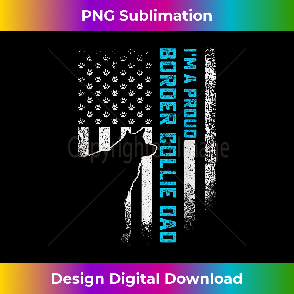 Vintage USA American Flag I'm A Proud Border Collie Dog Dad | Inspire ...