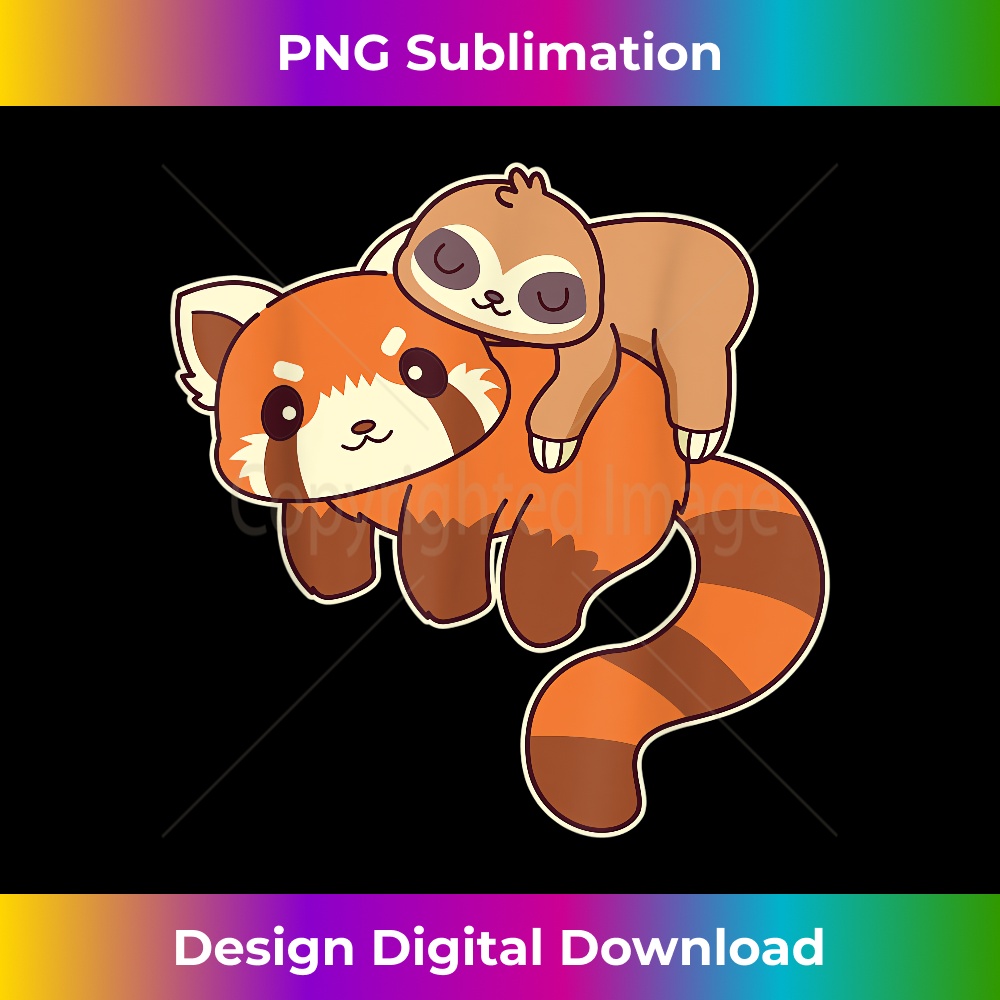 Cute Kawaii Sloth Sleeping On A Red Panda - Artisanal Sublim | Inspire ...