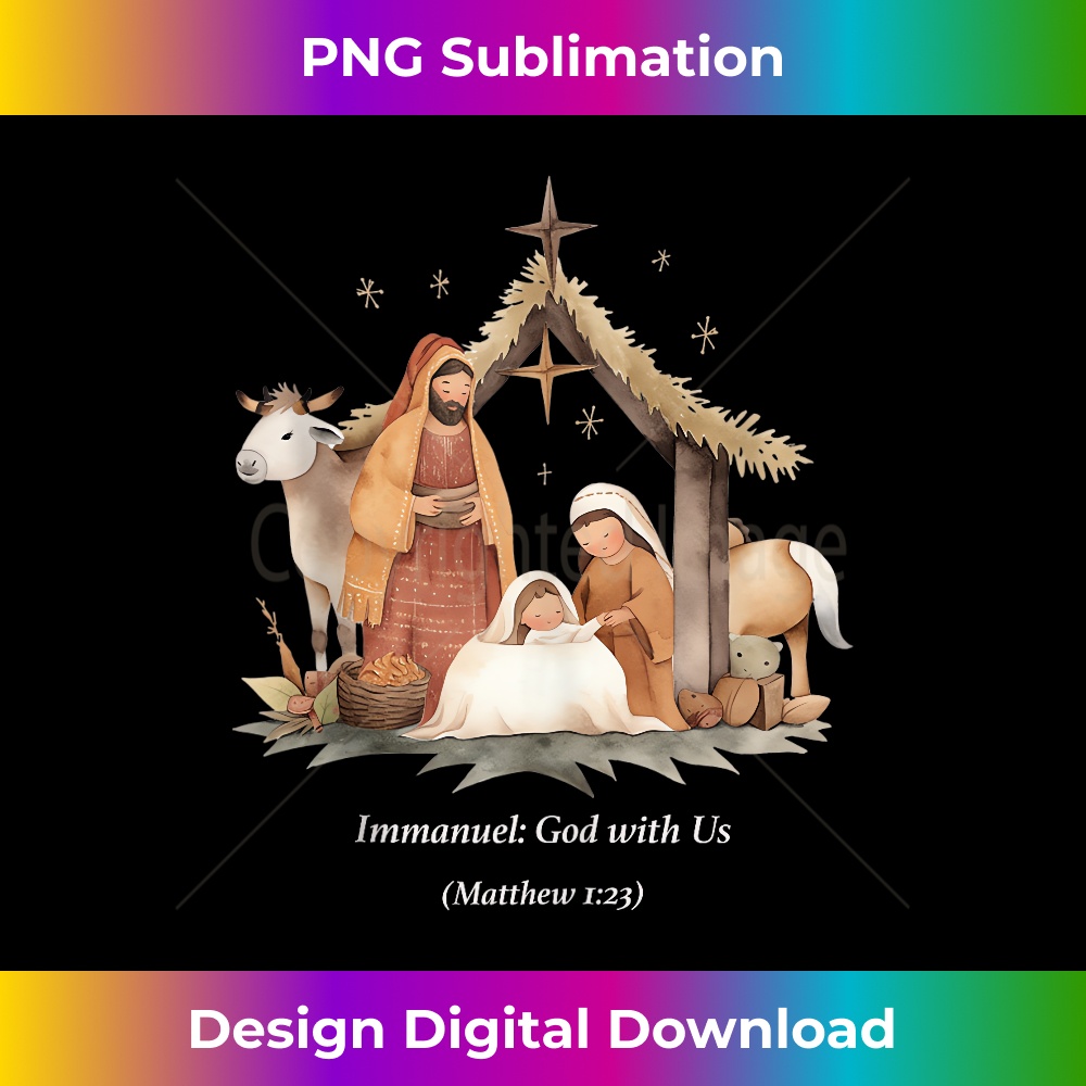 Christmas Nativity Scene Immanuel God with Us Scripture Bas | Inspire ...