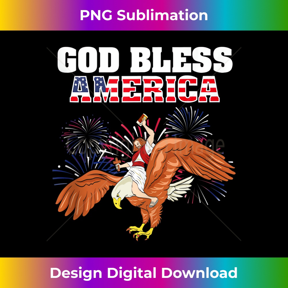 God Bless America shirt Jesus Riding a Bald Eagle Tank T - B | Inspire Uplift