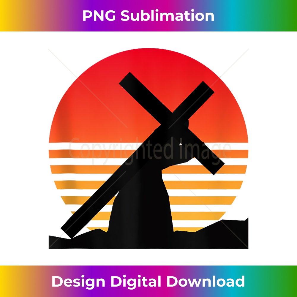Christ carrying the cross with a retro sunset background Tan | Inspire ...