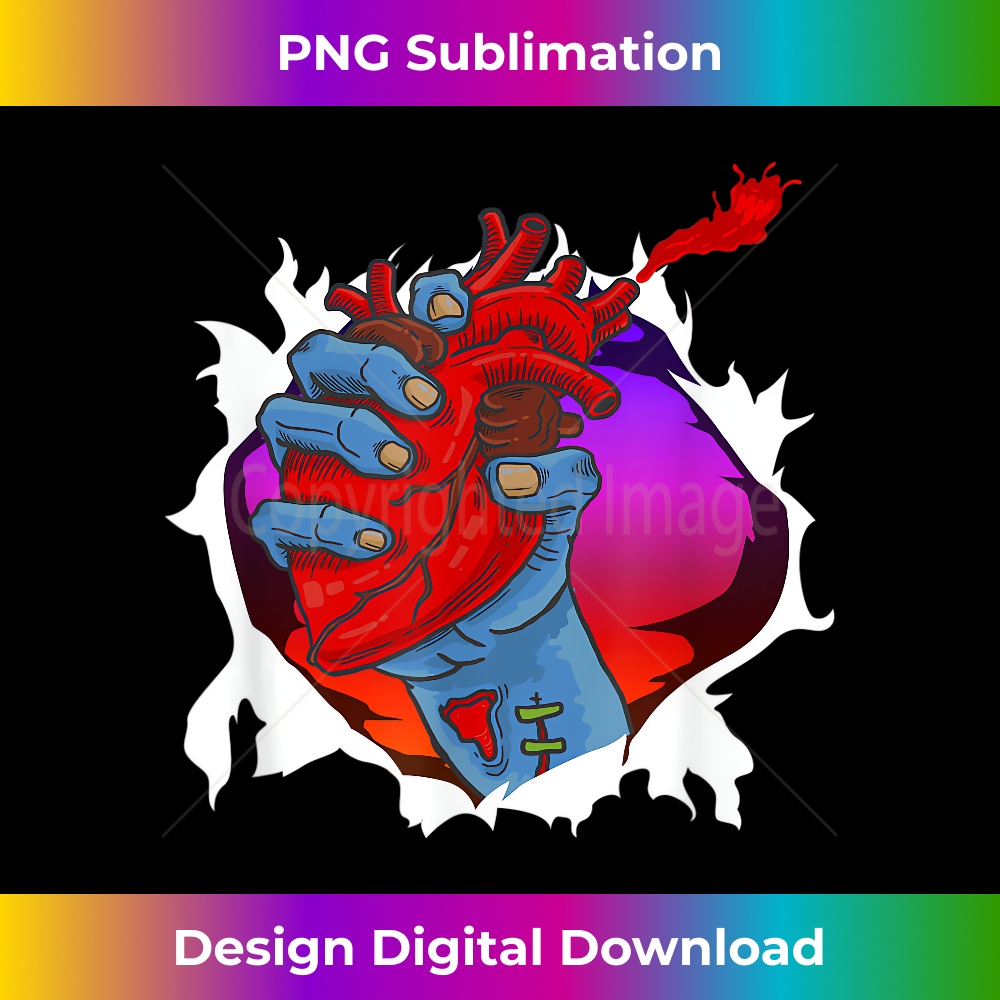 Disturbing Chest Buster Zombie Hand Holding Bloody Heart - E | Inspire ...