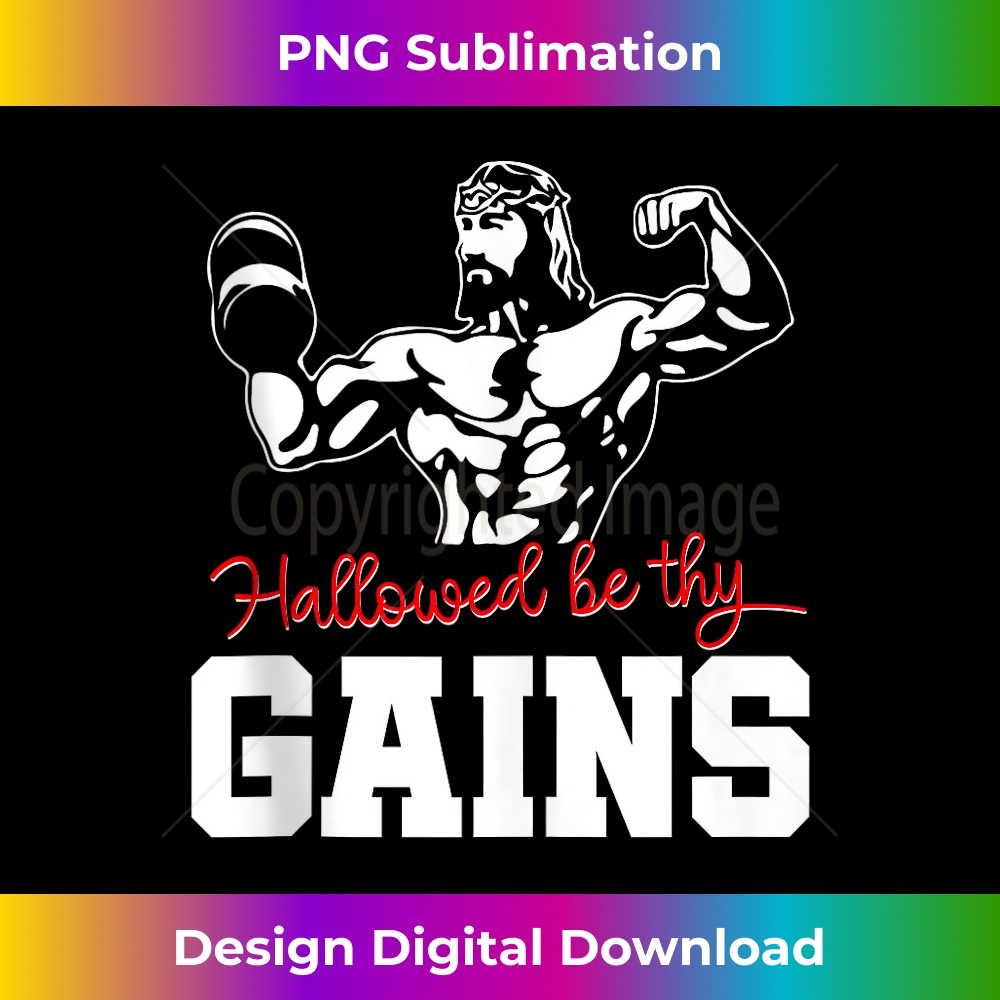 Weight Lifting Bodybuilding Hallowed Be Thy Gains Jesus Tank | Inspire ...