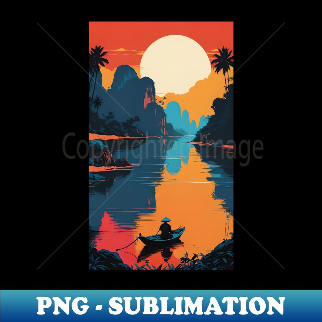 sunset on the river - Sublimation-Ready PNG File | Inspire Uplift