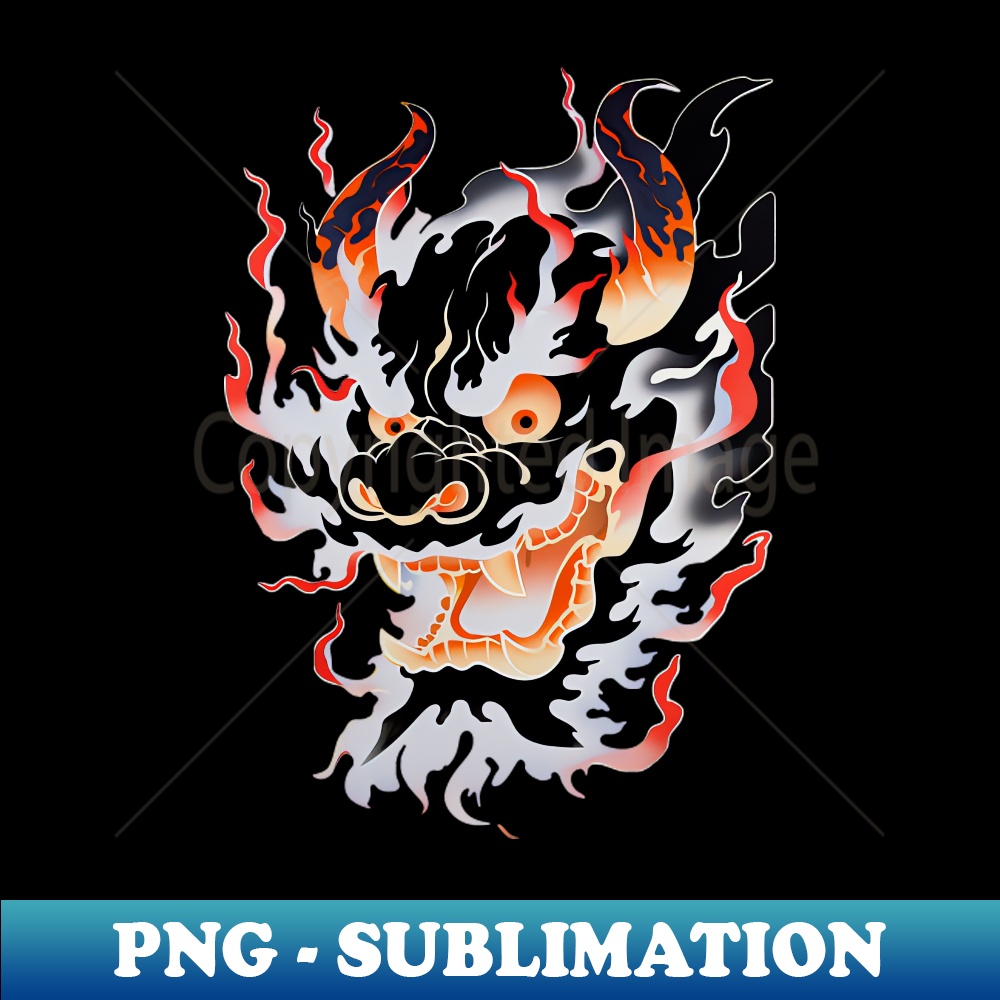 Smoking Traditional Oni Mask - Premium Sublimation Digital D | Inspire ...