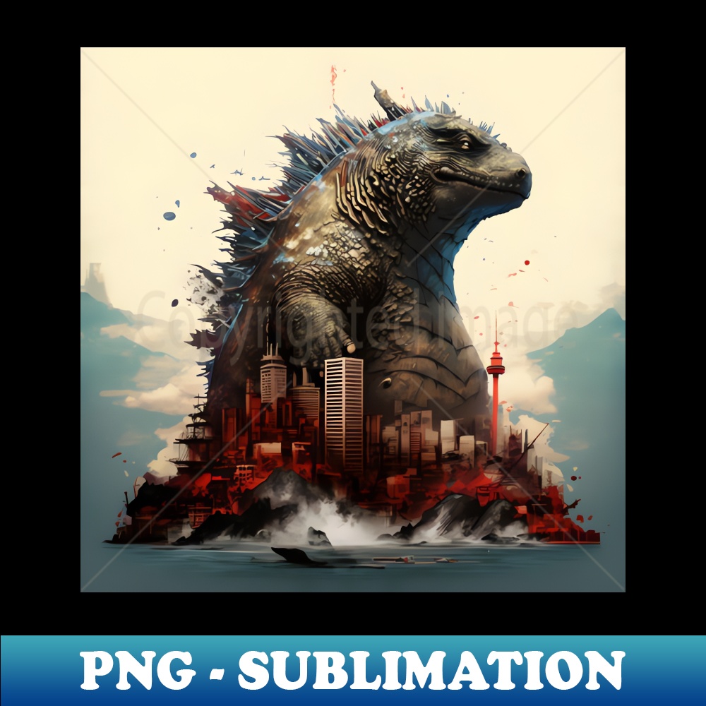 Fat Godzilla Monster Kaiju - Premium Sublimation Digital Dow | Inspire ...