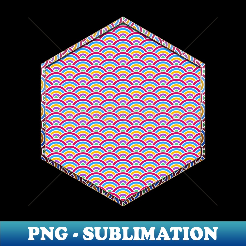 Geometric Inverted Japanese Seigaiha Pattern in Crayon Rainb | Inspire ...