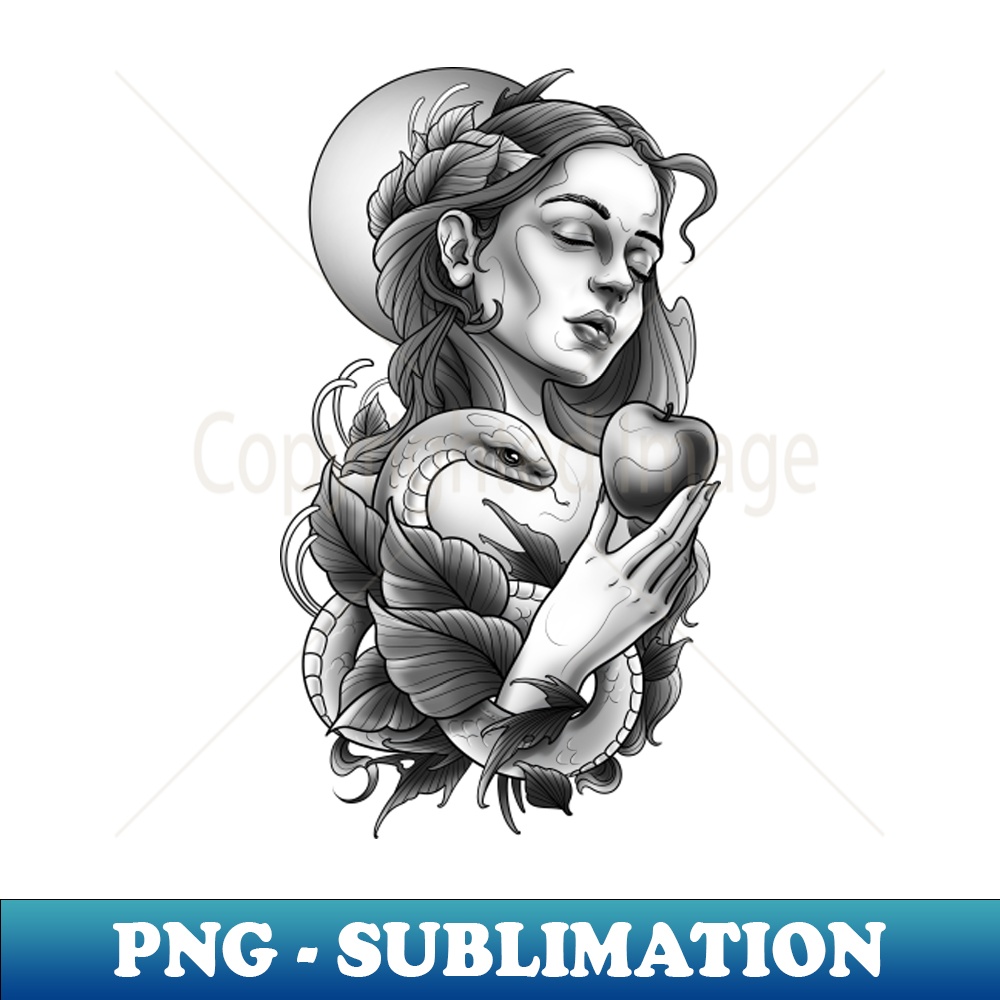 Eve and the Apple Tattoo Design - Aesthetic Sublimation Digi | Inspire ...