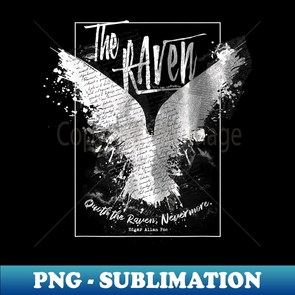 Vintage Raven, Edgar Allan Poe, type tee - PNG Transparent S | Inspire ...