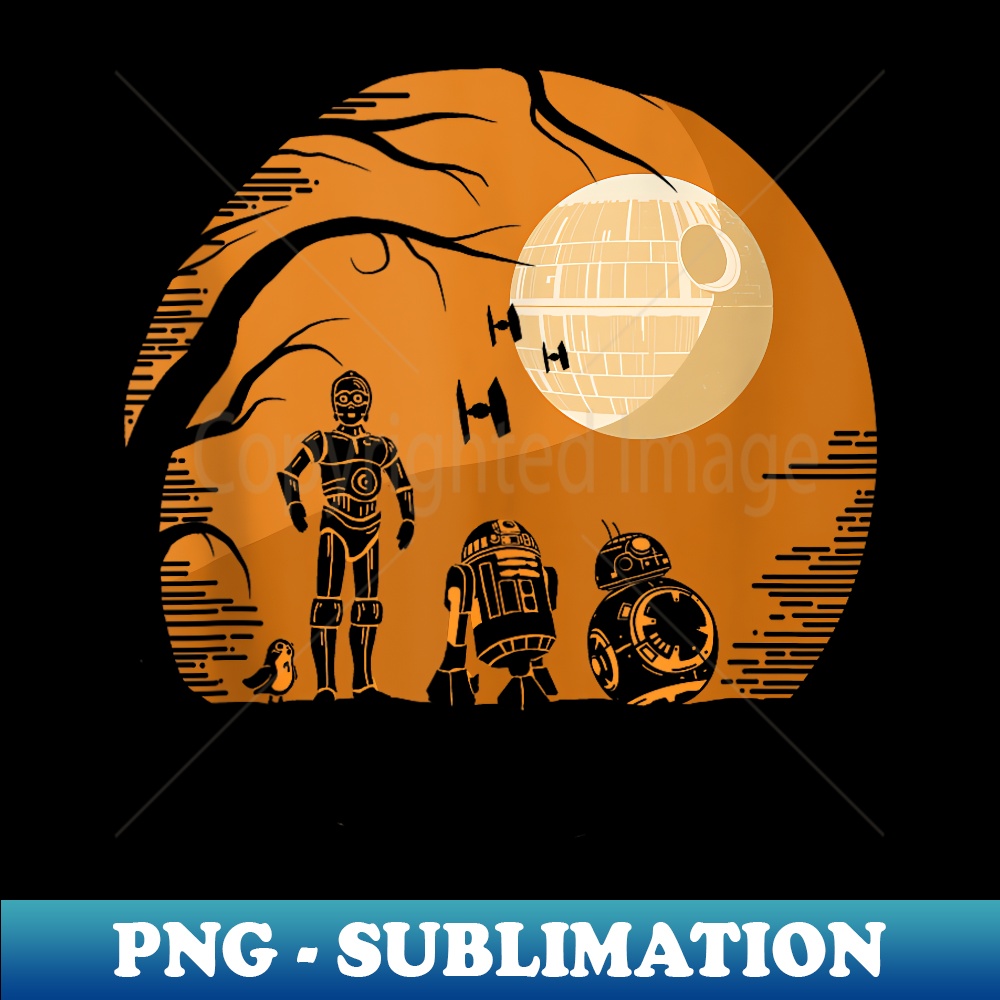 Star Wars Droids Halloween Orange Hue Death Star Portrait - | Inspire ...