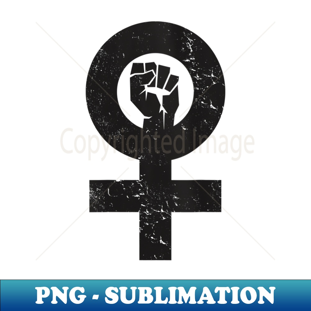 s Feminist Raised Fist Female Gender Symbol Distressed - Uni | Inspire ...