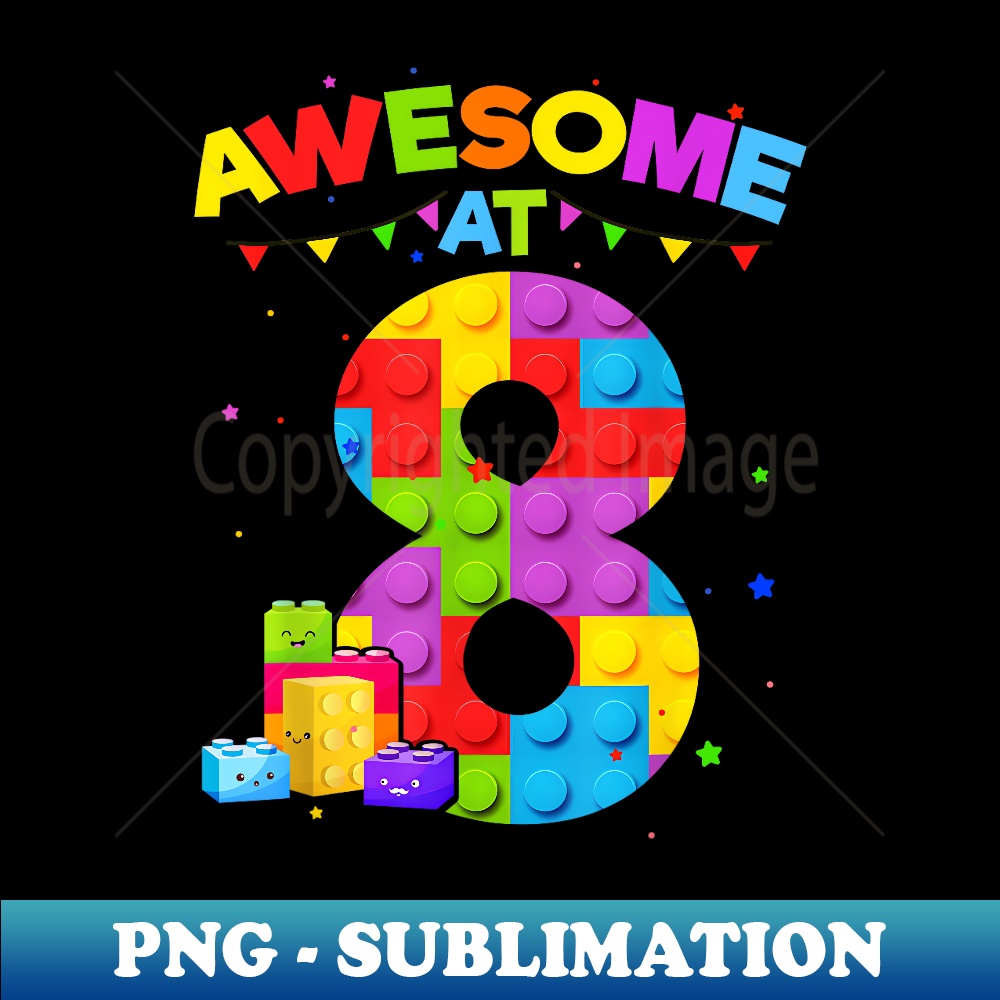 Awesome At 8 Years Old Birthday Boy Building Blocks Bricks - | Inspire ...