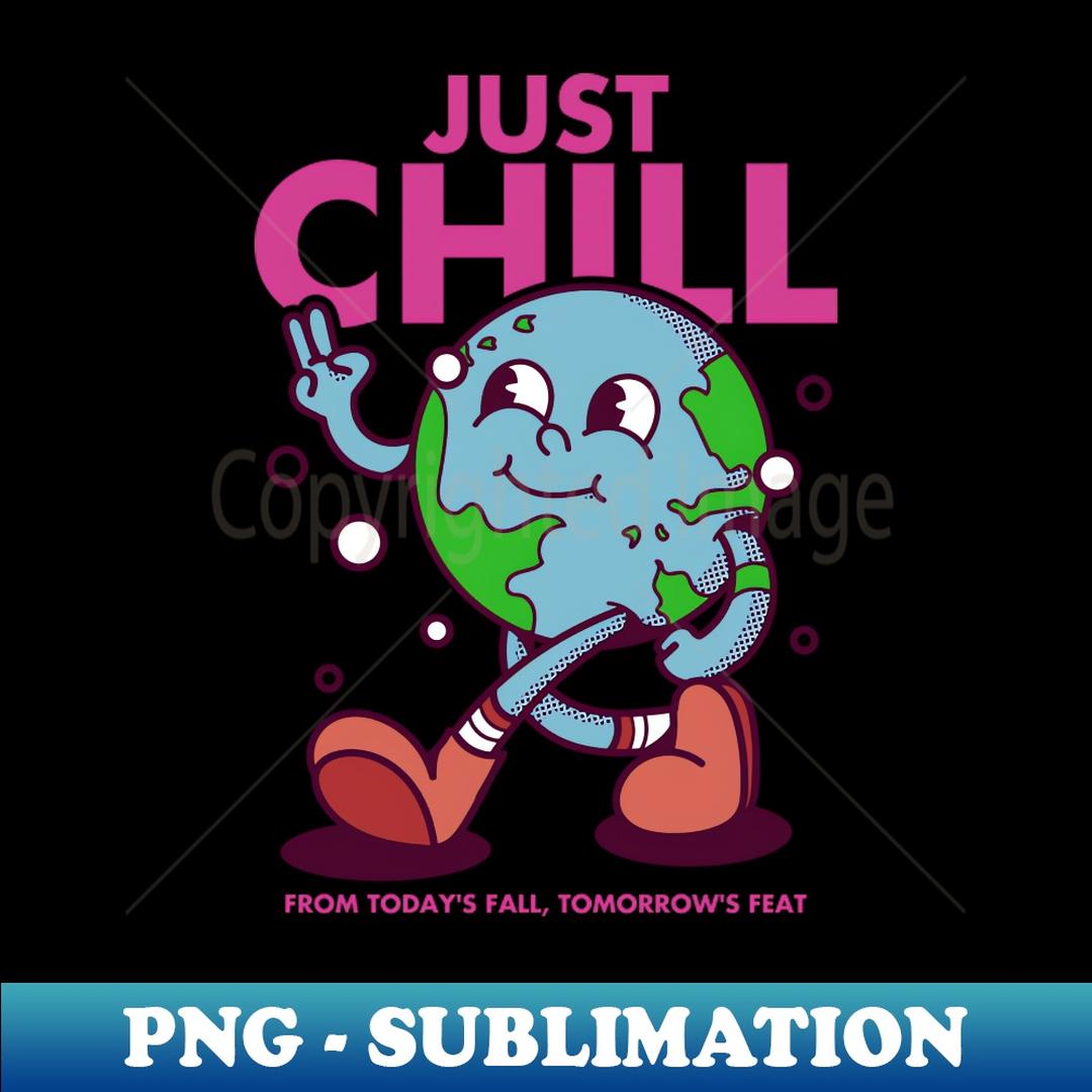 Just Chill, Vintage Character Globe Cartoon - Digital Sublim | Inspire ...
