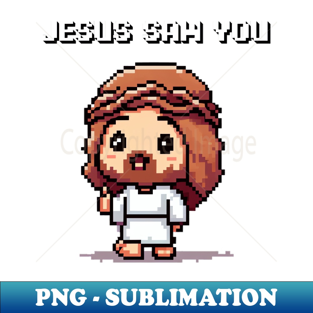 Jesus Pixel Art - PNG Sublimation Digital Download | Inspire Uplift