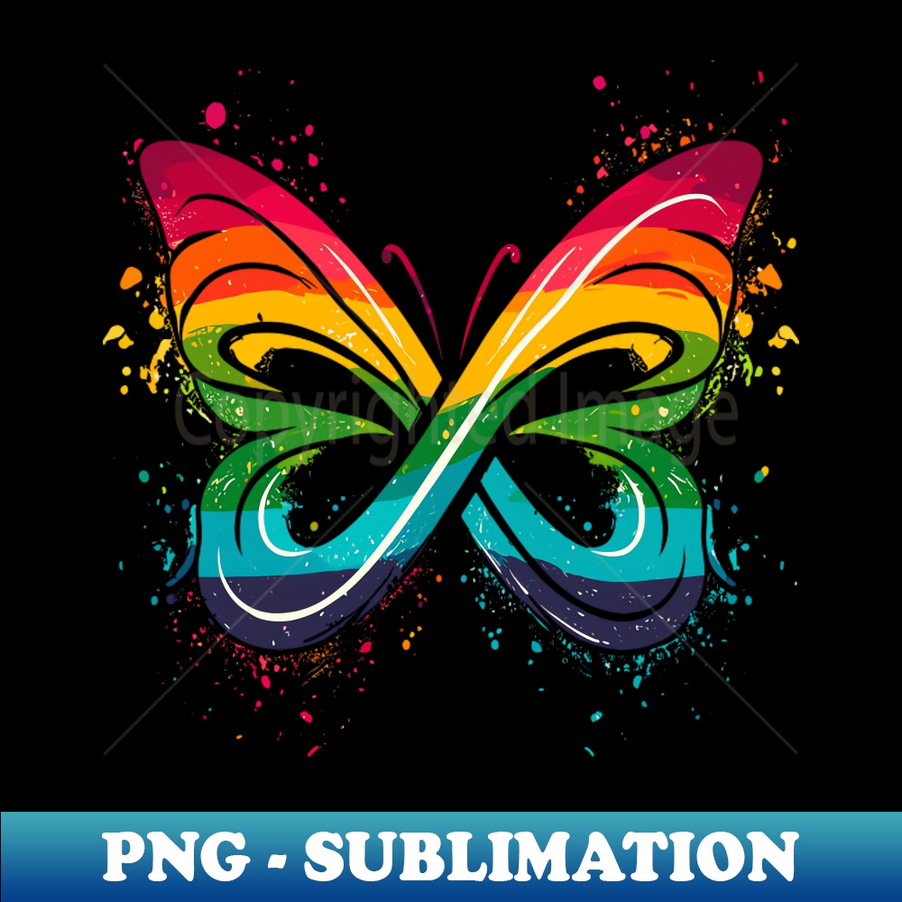 Infinity Rainbow Butterfly Autism Neurodiversity Awareness - | Inspire ...