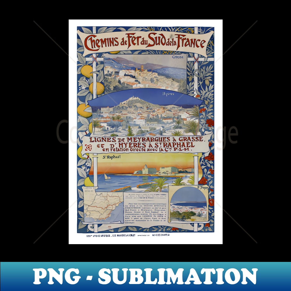 Affiche Chemin de fer du Sud de la France - Vintage Sublimat | Inspire Uplift