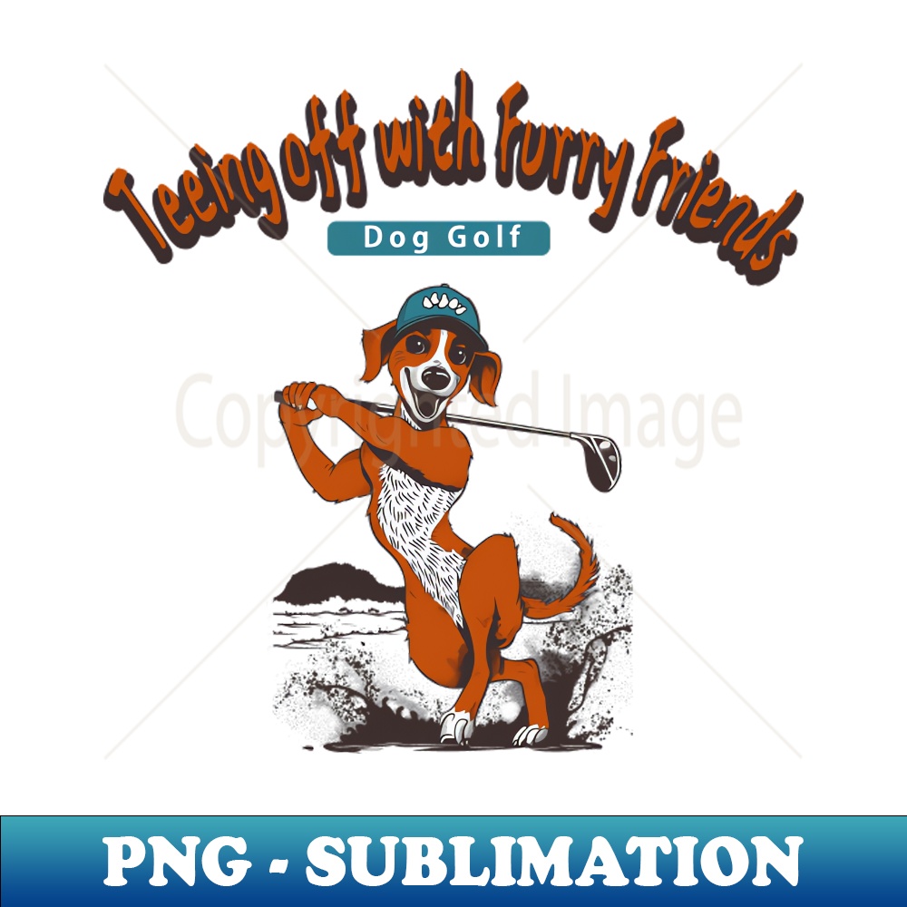 Dog golf TAA01 - PNG Transparent Sublimation Design | Inspire Uplift