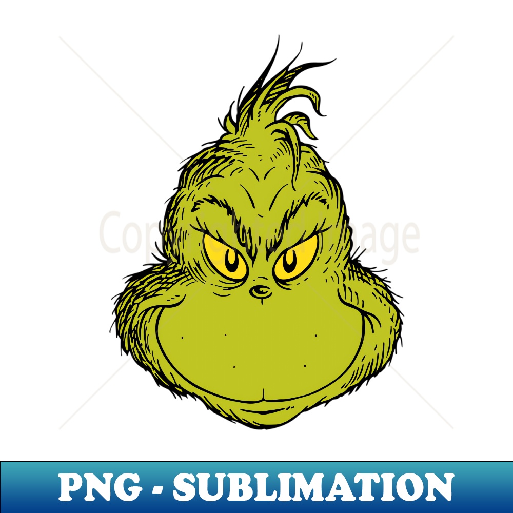 Dr. Seuss Classic Grinch Face - Elegant Sublimation PNG Down | Inspire ...