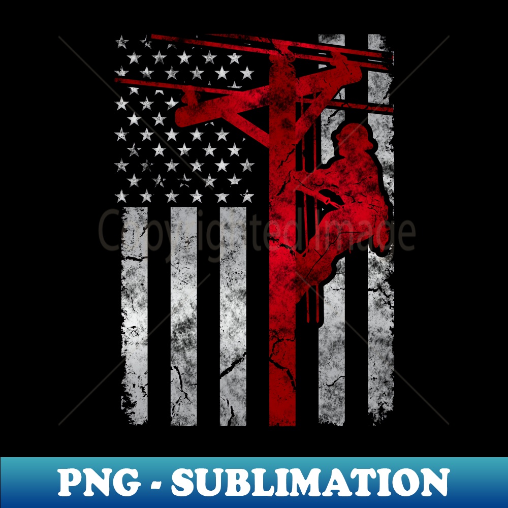 Distressed Patriotic Electric Cable Lineman American Flag - | Inspire ...