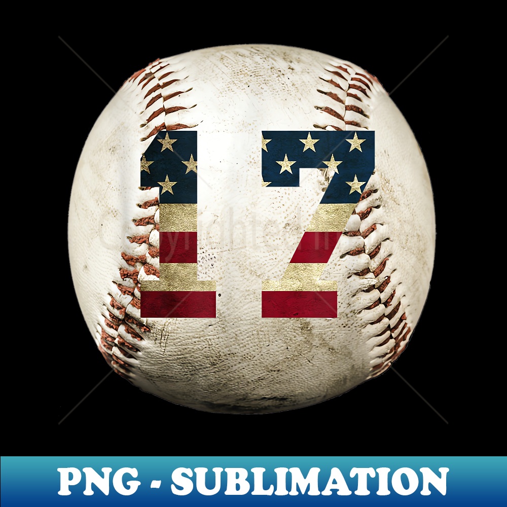 Baseball number 17 with American USA flag - Aesthetic Sublim | Inspire ...