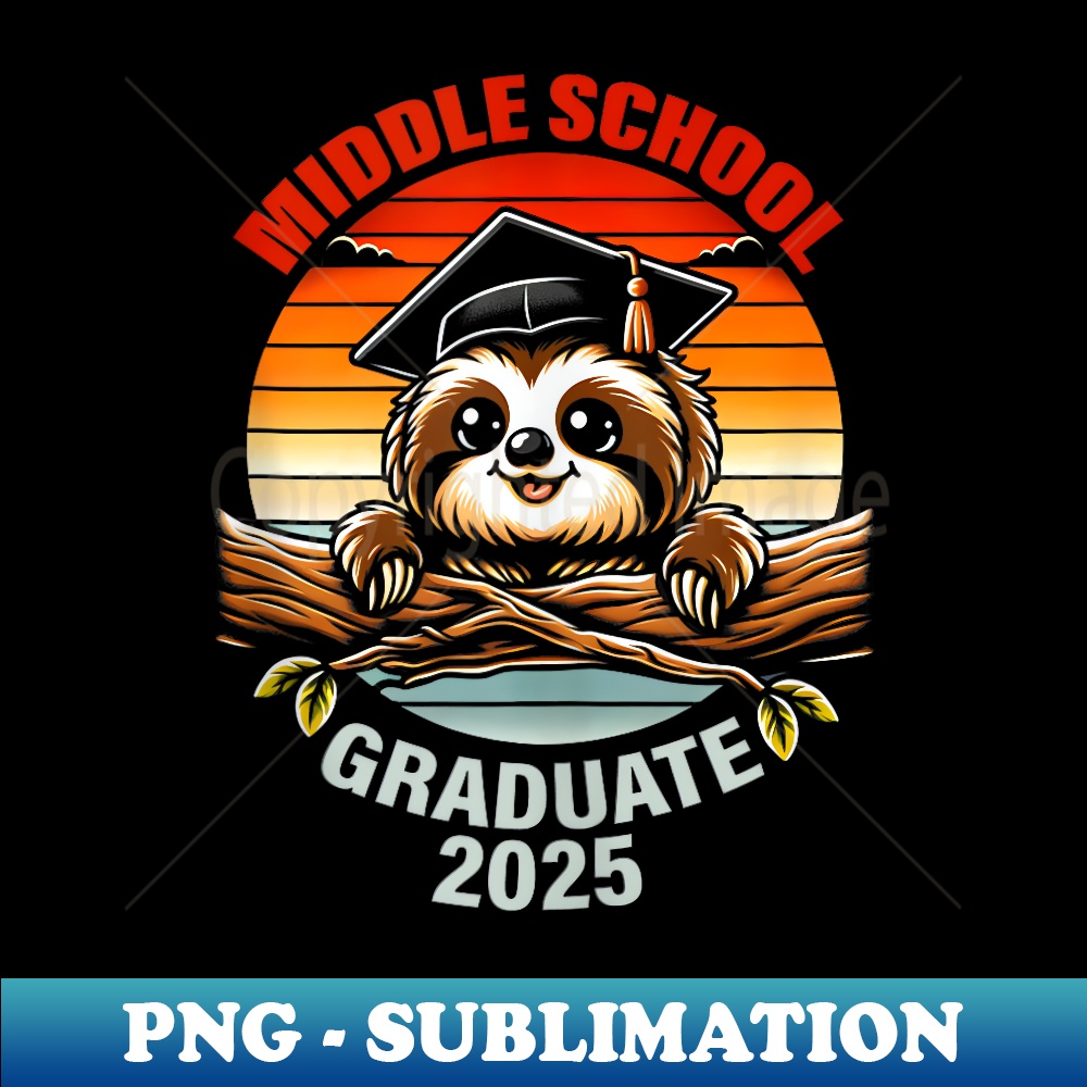 2025 Middle School Graduate Junior High Sloth for 8th Grade | Inspire ...