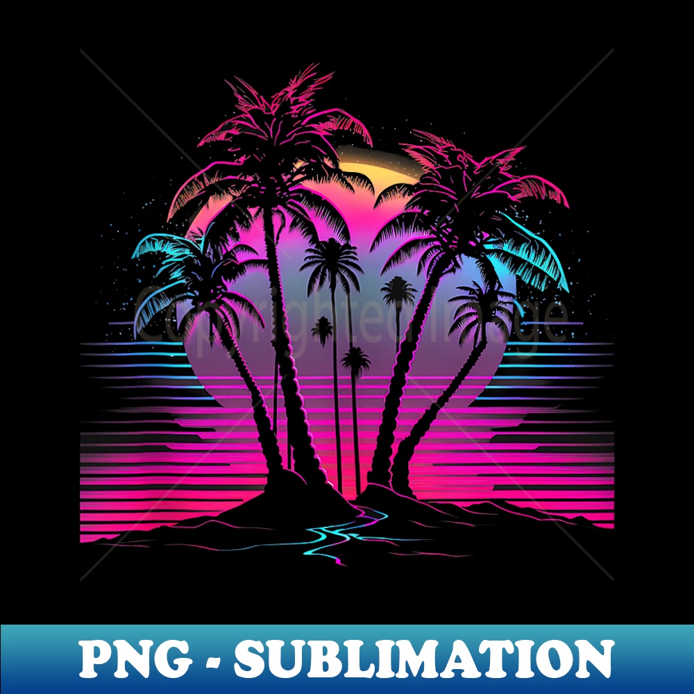 Palm Tree Vaporwave Retrowave Aesthetic Synthwave 80s Beach | Inspire ...