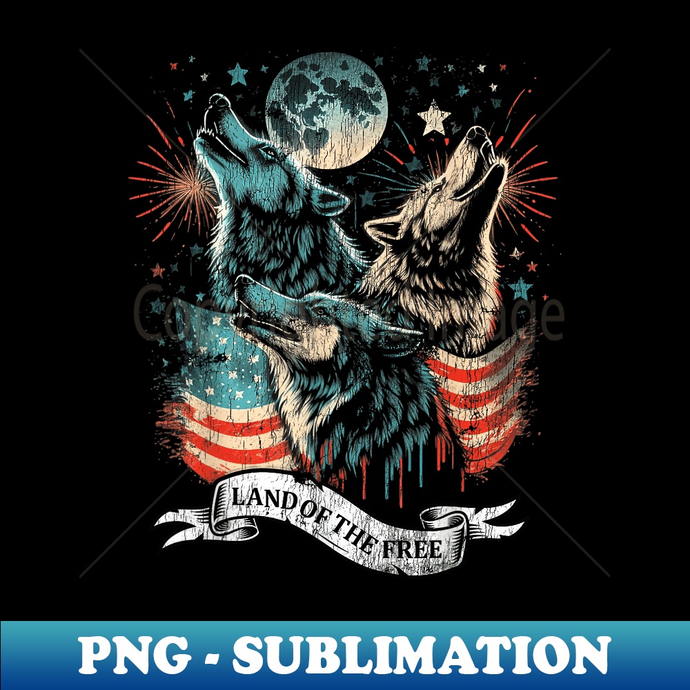 Wolf 4th of July American Flag Howling America Moon Funny 1 | Inspire ...